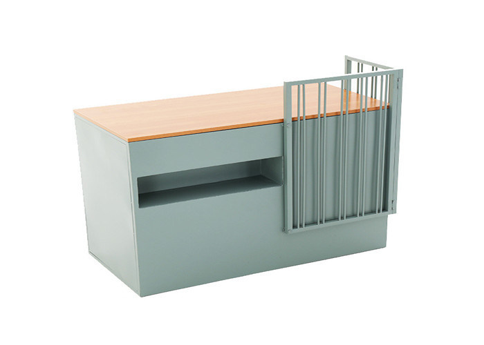 Small Colorful Wood And Metal Reception Table Furniture Clothes Office ...