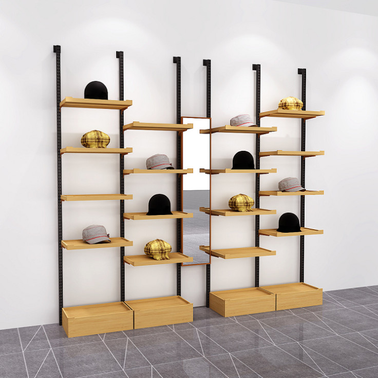 Free Combination Wooden Display Showcase , Simple Wood Hat Display Stand