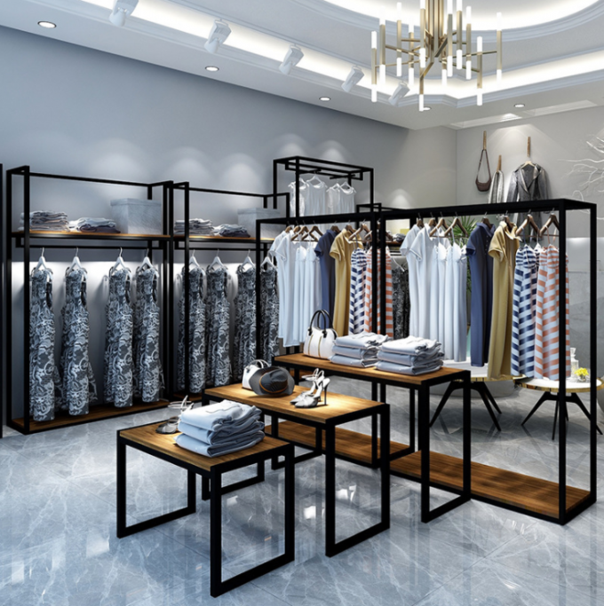 Simple Clothes Shop Display Showcase MQ-027 Strong Structure Easy Install