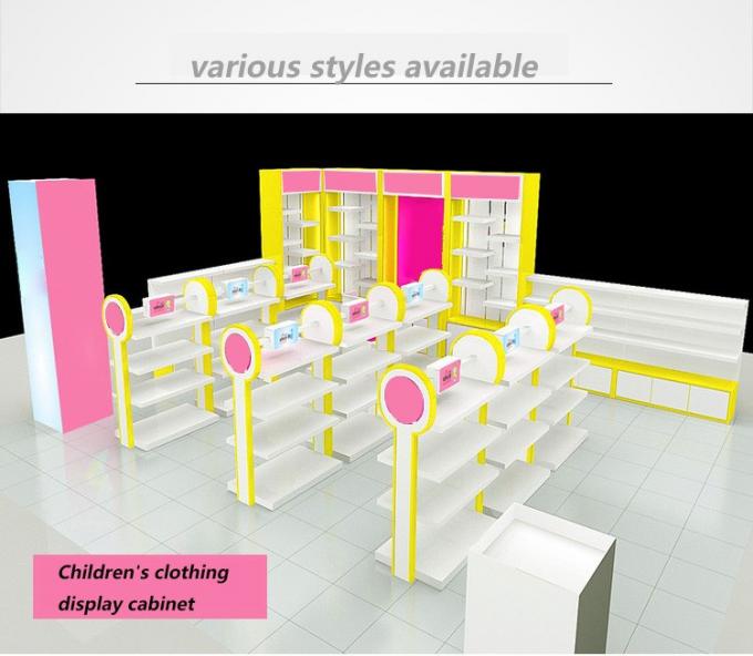 Custom Wooden Cabinet Clothing Display Showcase Interior Design Clothes ...